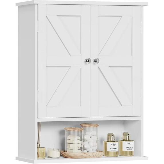 Bathroom Wall Cabinet, Over The Toilet Space Saver Storage with Barn ...