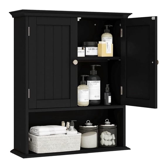 Bathroom Wall Cabinet, Wall Mounted Storage Organizer with Doors ...