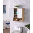 Bathroom Wall Cabinet with Double - Door, Bottom Shelf, Wavy ...