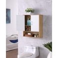 Bathroom Wall Cabinet with Double - Door, Bottom Shelf, Wavy ...