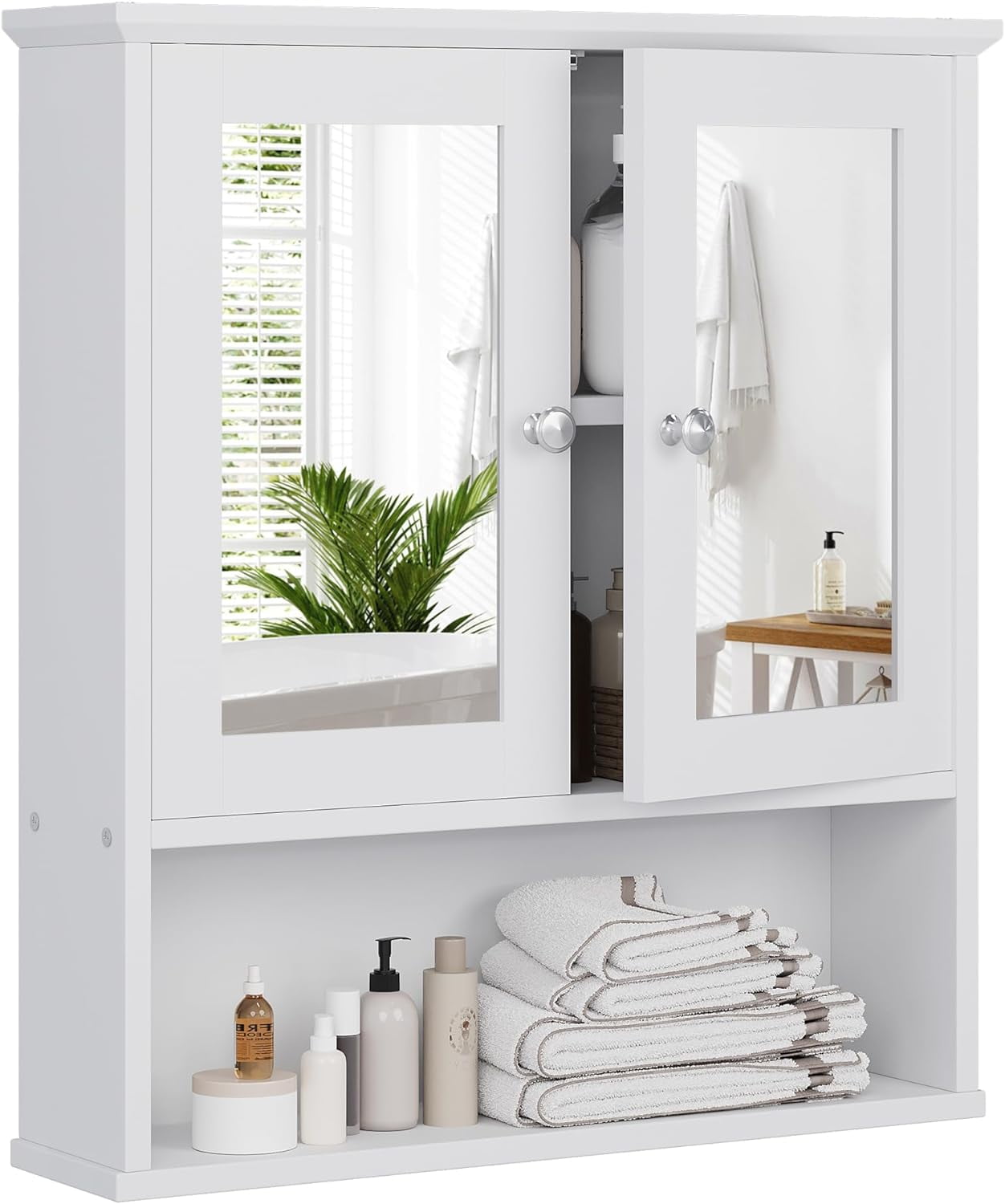 Bathroom Wall Cabinet with Mirror, White Bathroom Mirror Cabinet Wall ...