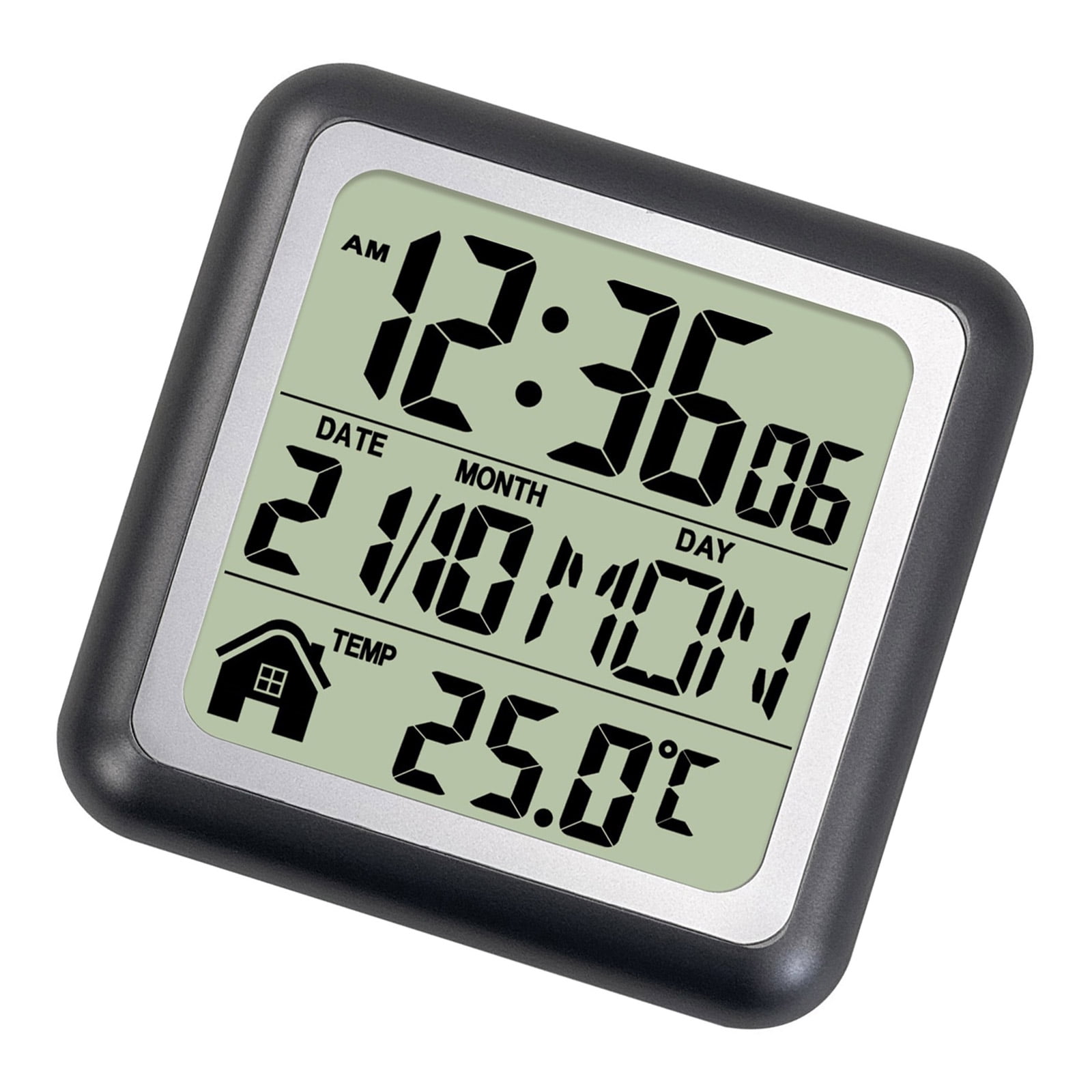 Bathroom Wall Clock Waterproof Digital Temperature Date Time Display ...