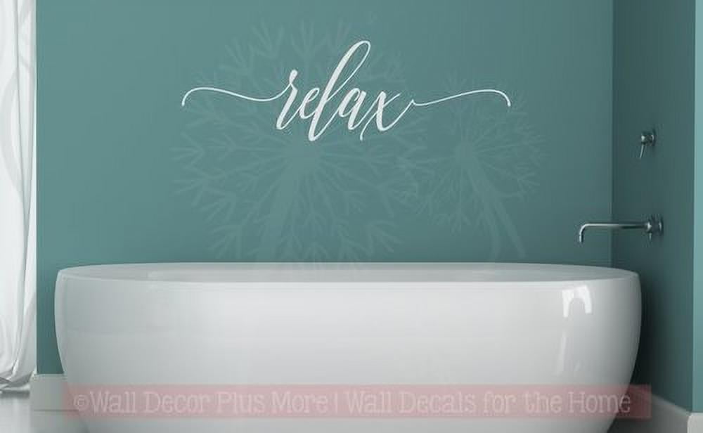 Bathroom Wall Decor Relax Cursive Lettering Bath Wall Decals Stickers ...
