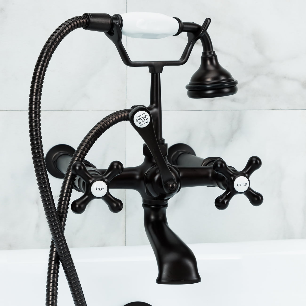 Bathroom Wall Mount English Telephone Clawfoot Tub Faucet with ...