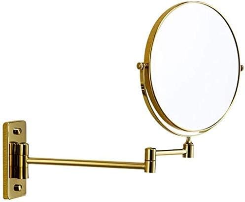 Bathroom Wall-Mounted 3 Times Magnifying Glass Gold-Plated Makeup ...