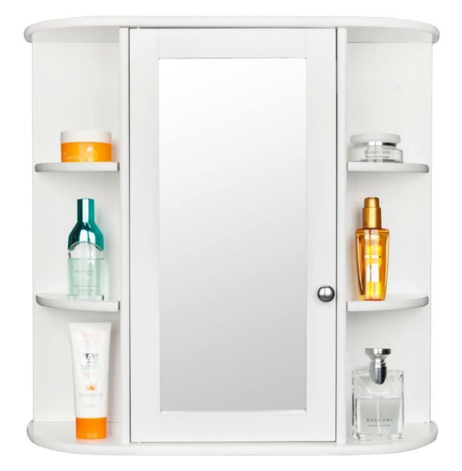 Bathroom Wall Mounted Cabinet Over Toilet Storage Shelf with Mirror ...