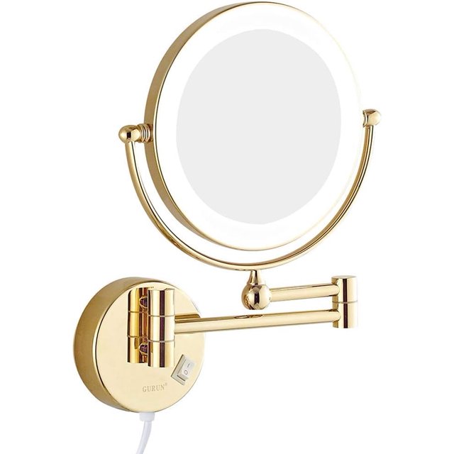 Bathroom Wall Mounted Makeup Mirrors, 8 Inch Double Sided Brass ...
