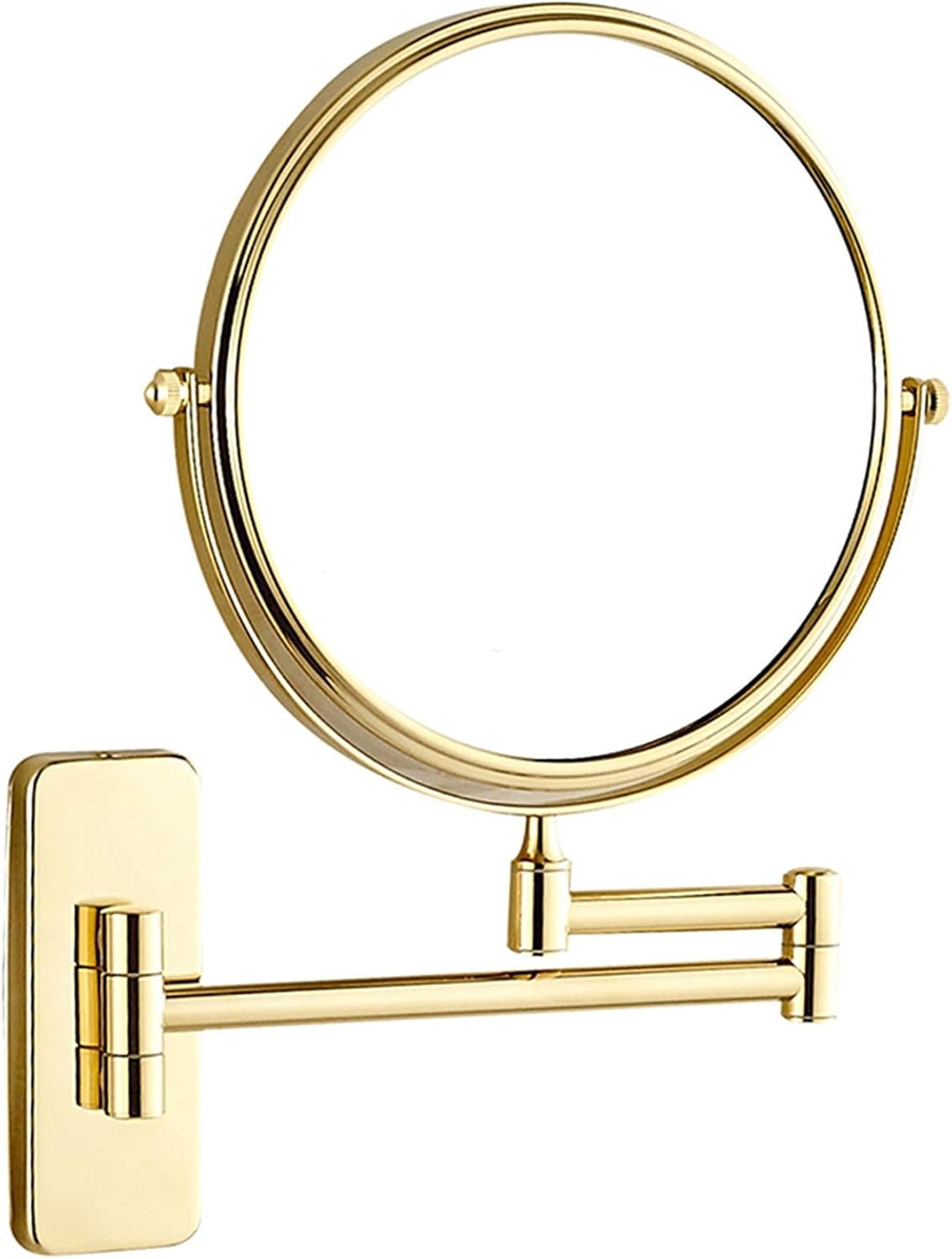 Bathroom Wall-Mounted Mirrors 8 Inch Makeup Mirrors Double Sided Brass ...