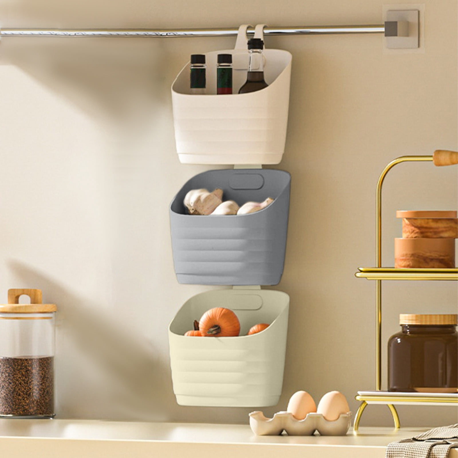 Bathroom Wall Mounted Multi Layer Storage Basket | Kitchen Hanging ...