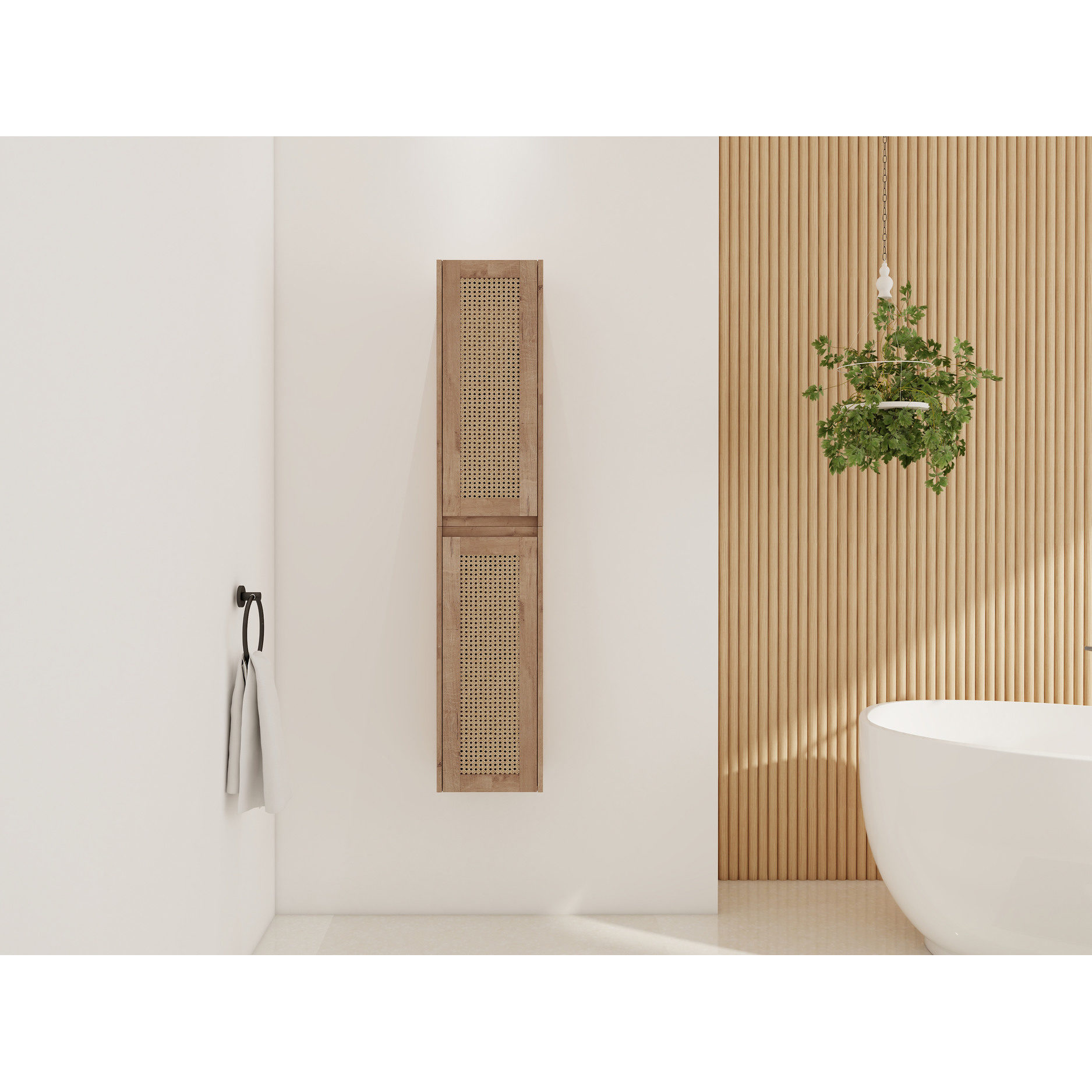 Bathroom Wall-Mounted Side Cabinet | Hidden Handles for Comfortable ...