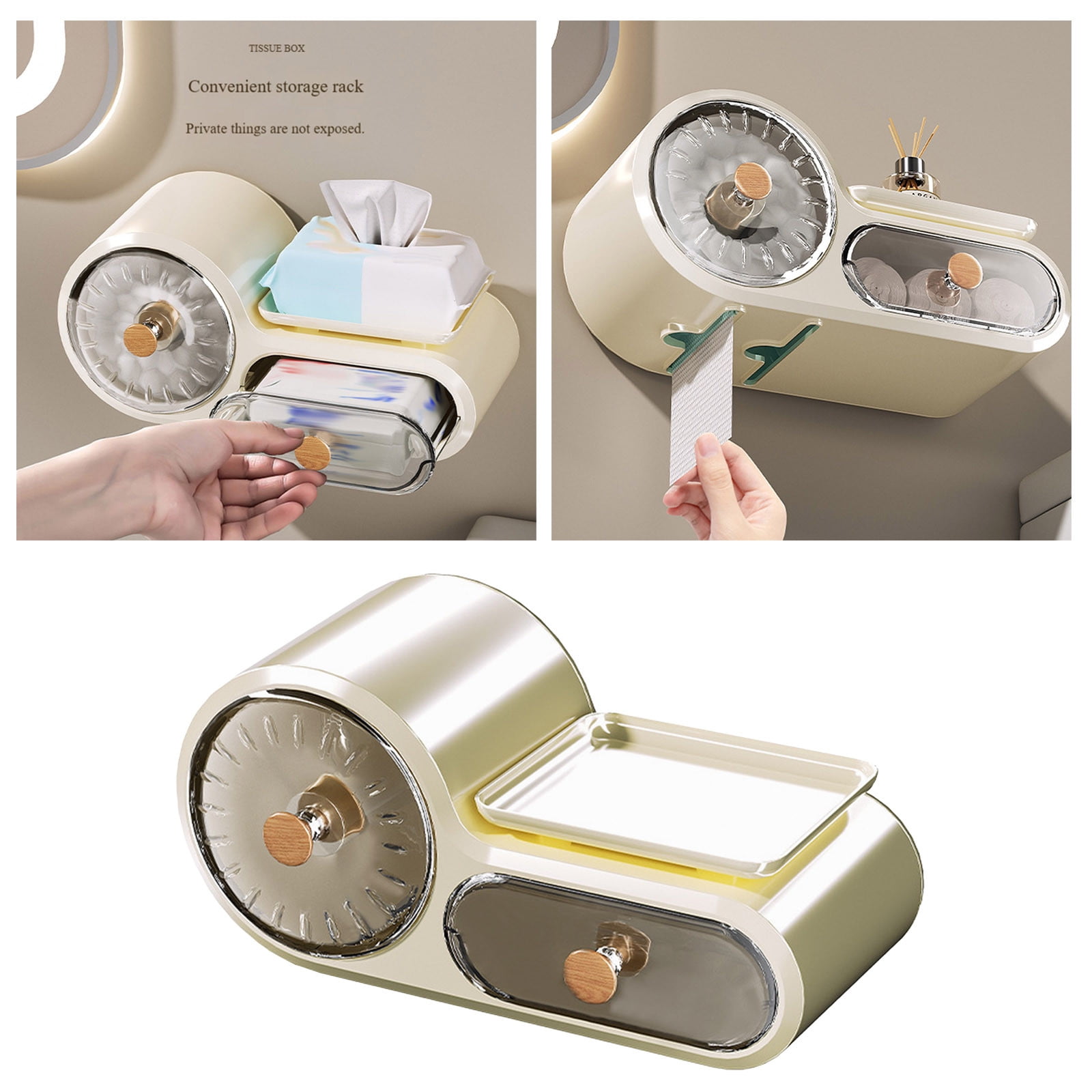 Bathroom Wall Mounted Tissue Box ,Wash Tissue Punch-High End Storage ...