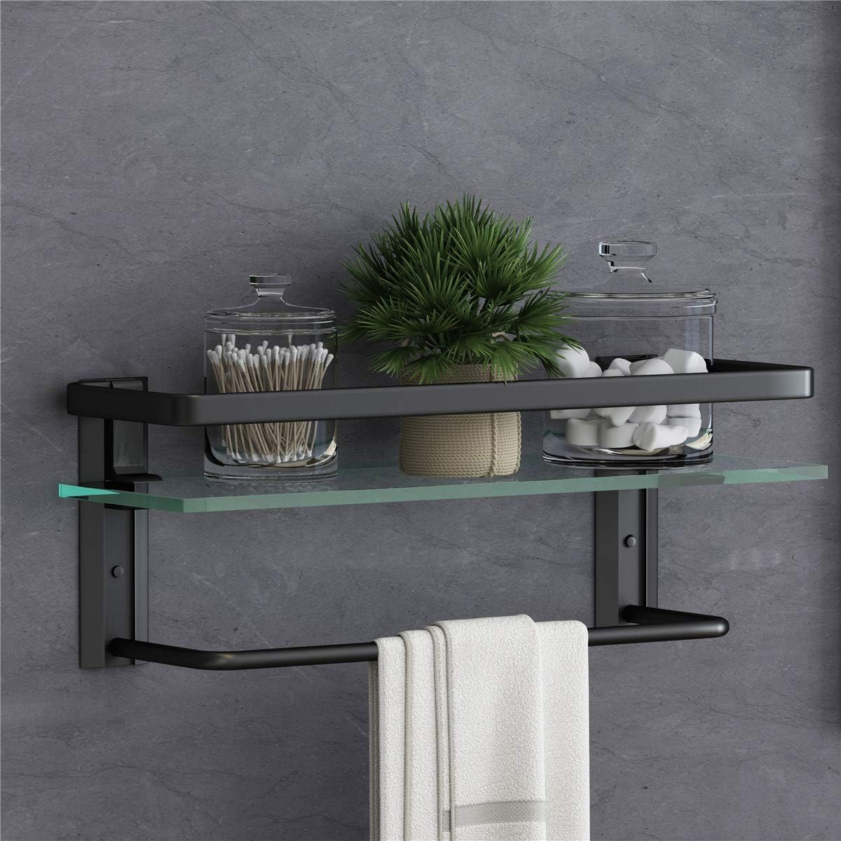 Bathroom Wall Shelf 15.7in Bathroom Glass Shelves Wall Mount Glass ...