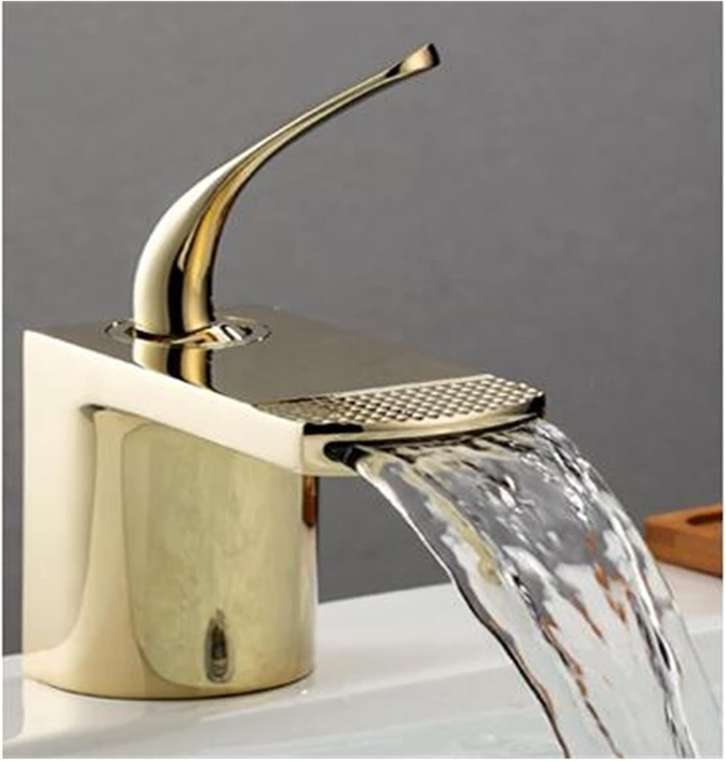Bathroom Waterfall Basin Faucet hot and Cold Brass Sink Mixer Single ...