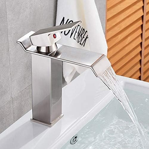 Bathroom Waterfall Basin Sink Faucet Black Faucets Brass Bath Faucet ...