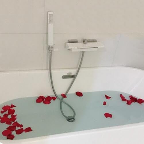 Bathroom Waterfall Bathtub Shower Faucet Hot and Cold Water Black Brass ...