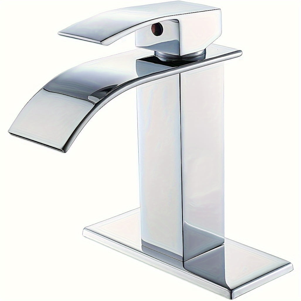Bathroom Waterfall Faucet - Single/3-Hole Mixer Tap, with 6" Deck Plate ...