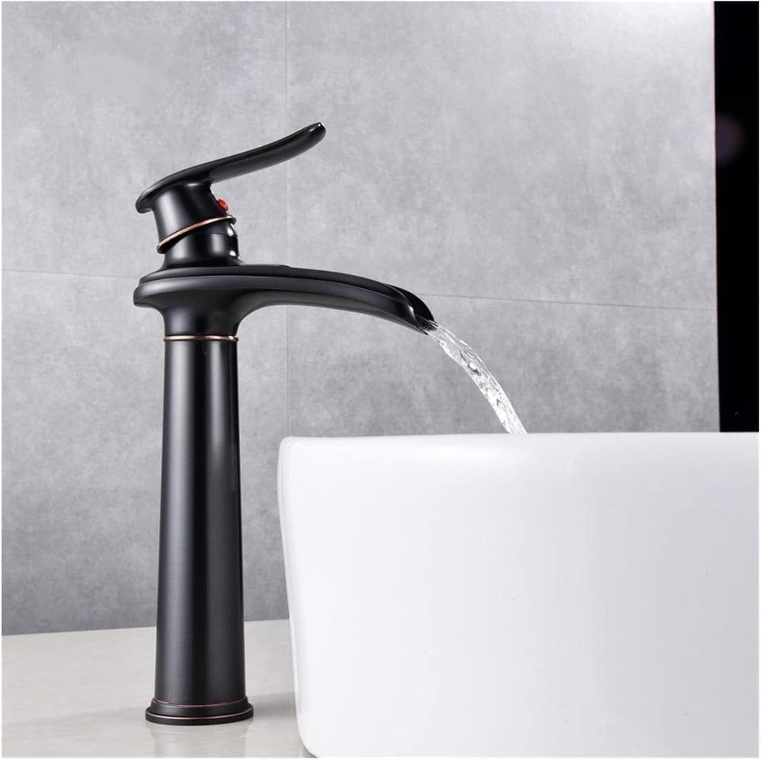 Bathroom Waterfall Faucet hot and Cold Crane Brass Basin Faucet Chrome ...