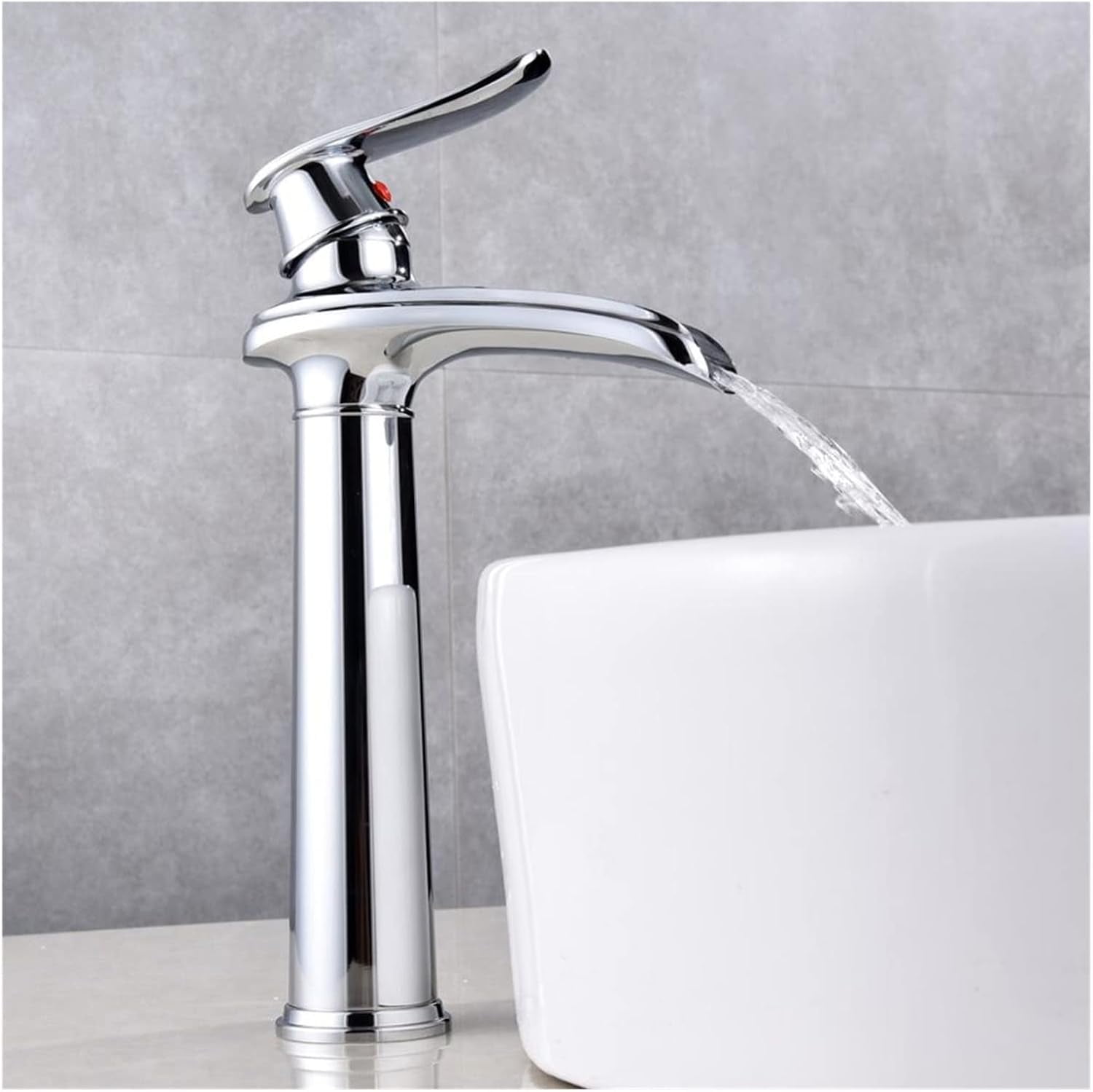 Bathroom Waterfall Faucet hot and Cold Crane Brass Basin Faucet Chrome ...