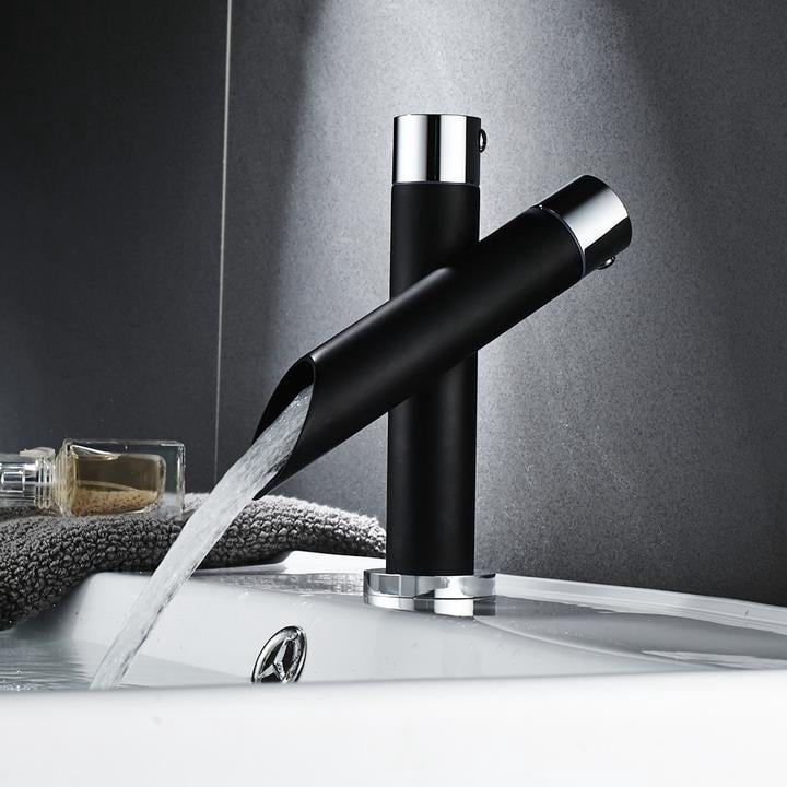 NUAHRHY Bathroom Waterfall Mixer Faucets Tree Fork Basin Sink Water Tap ...