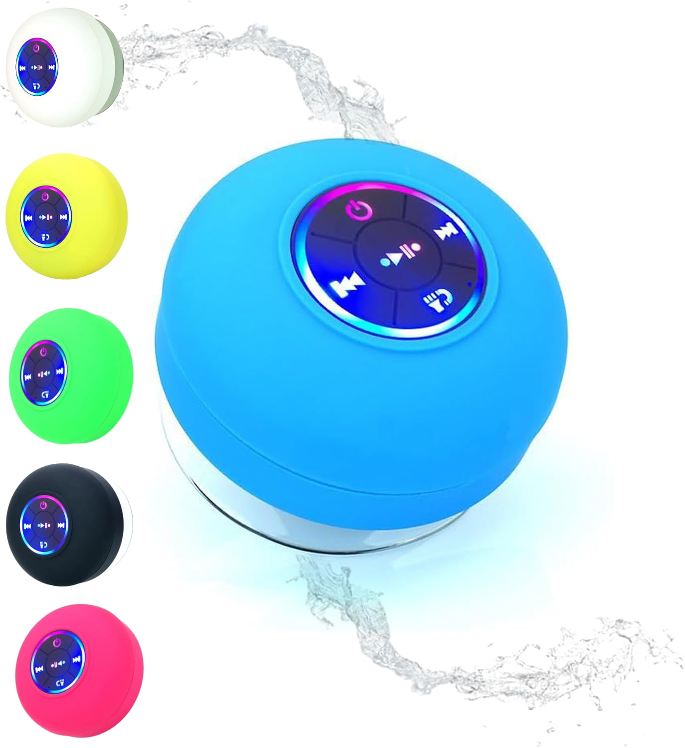 Bathroom Waterproof Wireless Bluetooth Speakers with LED Light ...