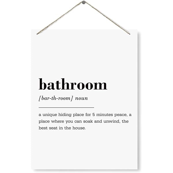 Bathroom Wood Sign, Funny Bathroom Definition Sign, Decorative Wood ...