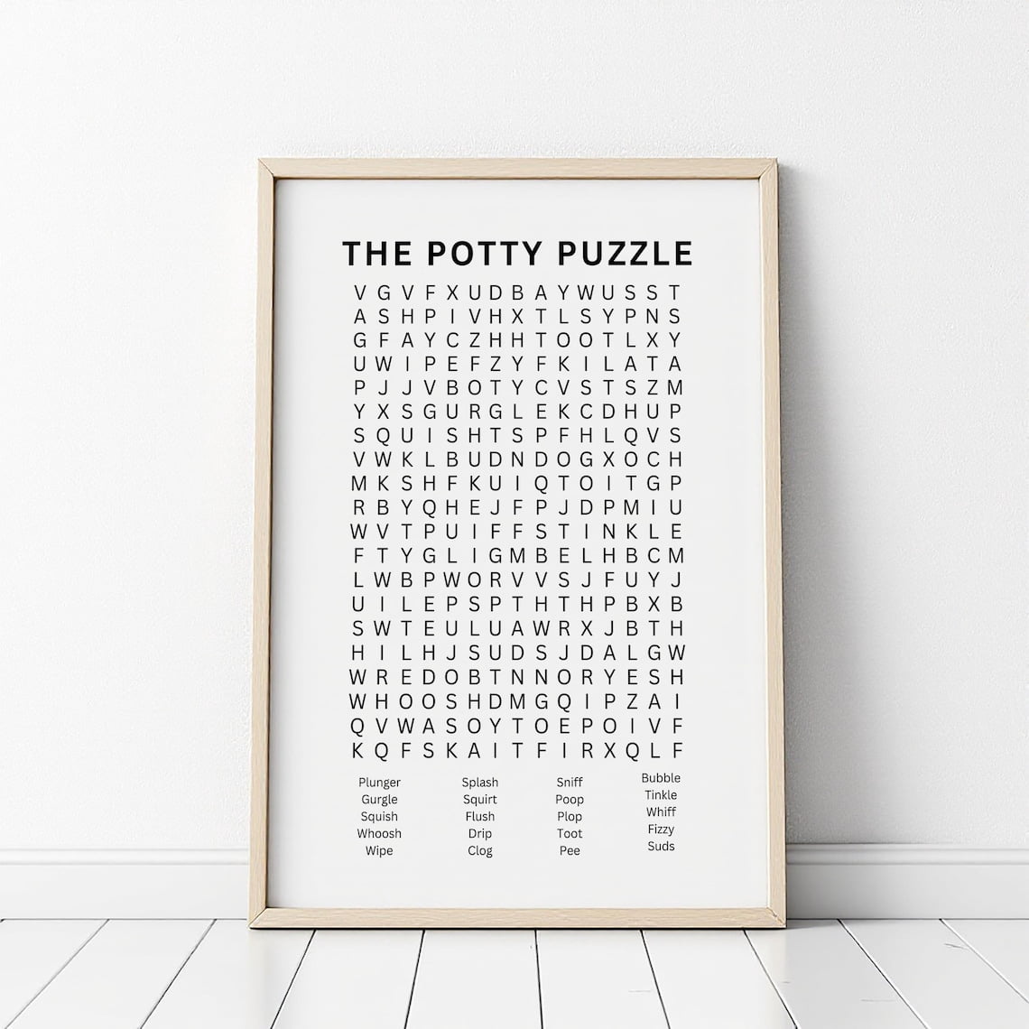 Bathroom Wordsearch Potty Puzzle Powder Room Quirky Above Toilet ...