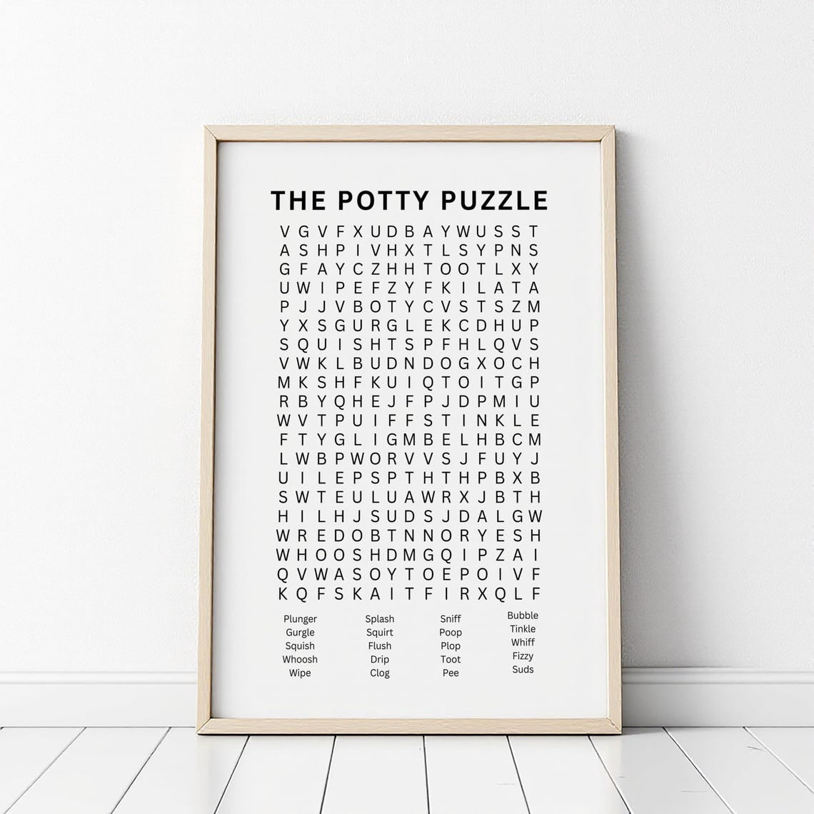 Bathroom Wordsearch Potty Puzzle Quirky Restroom Poster Art Unframed ...