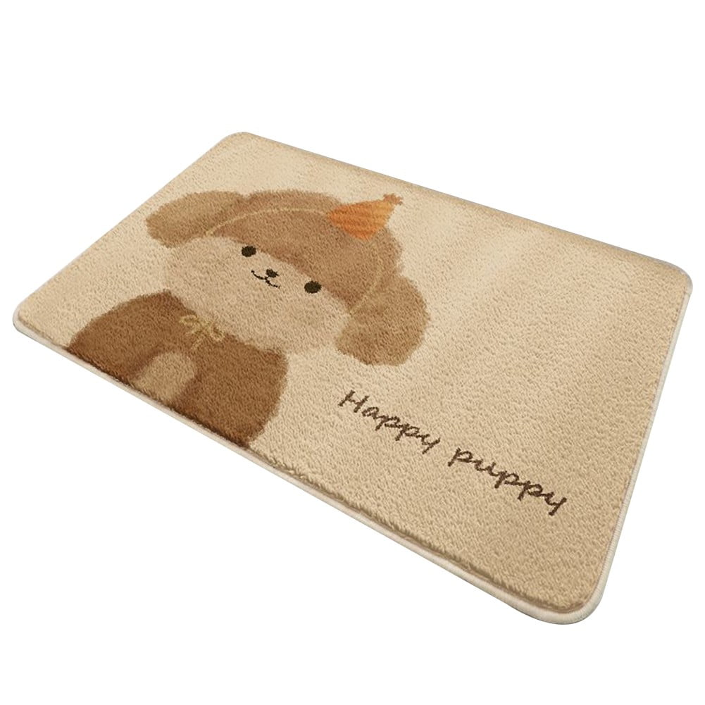 Bathroom absorbent floor mat for puppy pattern bathroom door dirt-resistant Birthday dog 1 50 ...