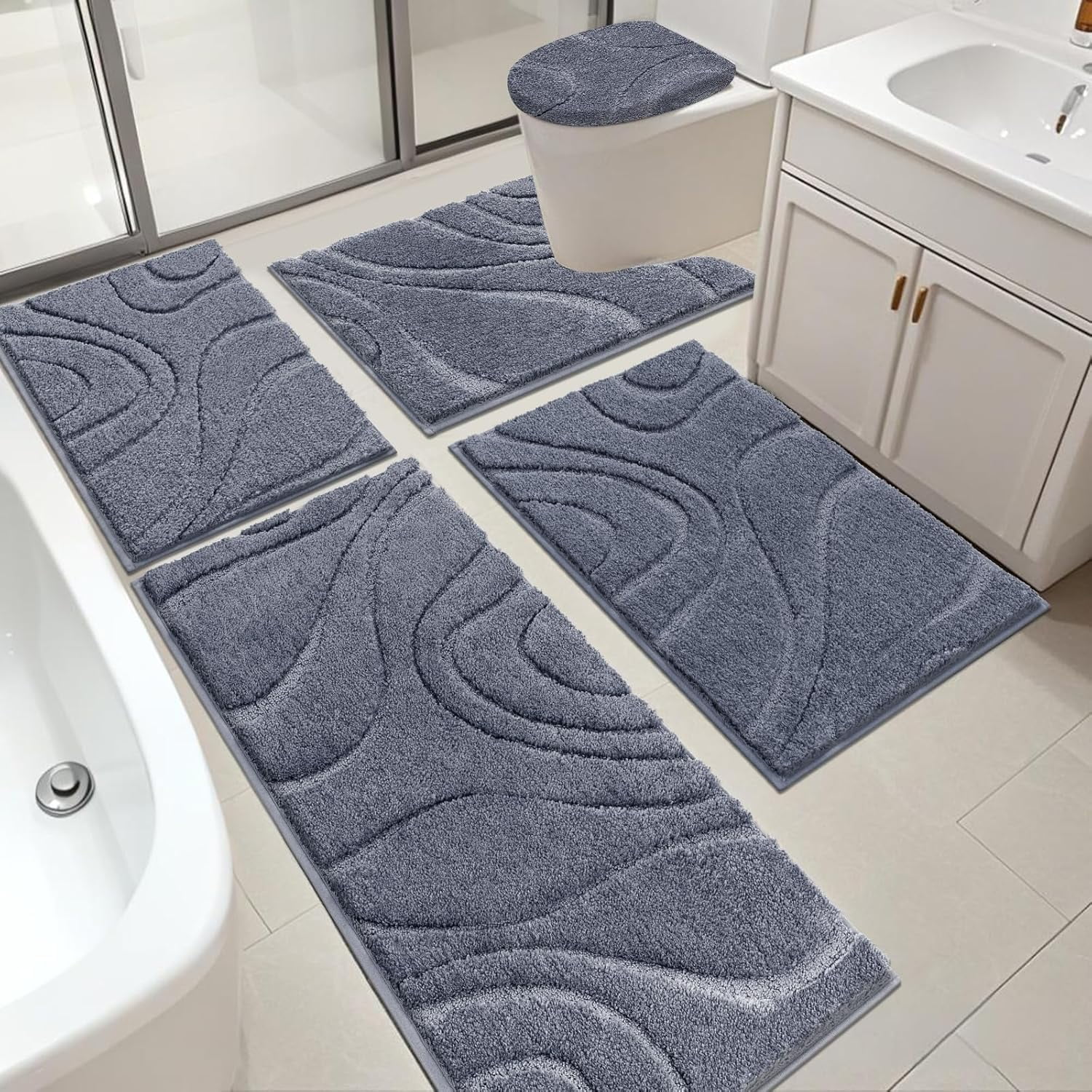 Bathroom carpet, soft and absorbent ultra-fine fiber bathroom mat, anti ...