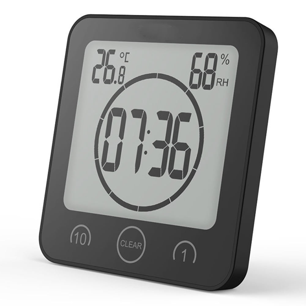 Bathroom electronic wall clock Temperature and humidity countdown wall ...