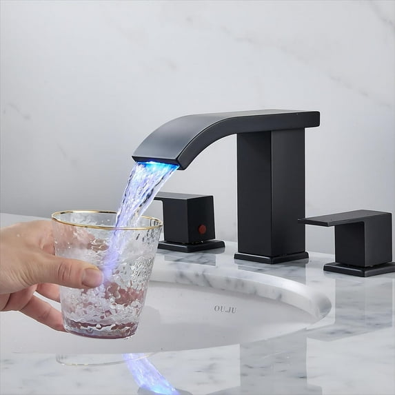 Bathroom faucets 3 Hole Widespread Modern Bathroom Sink Faucet 8 inch ...