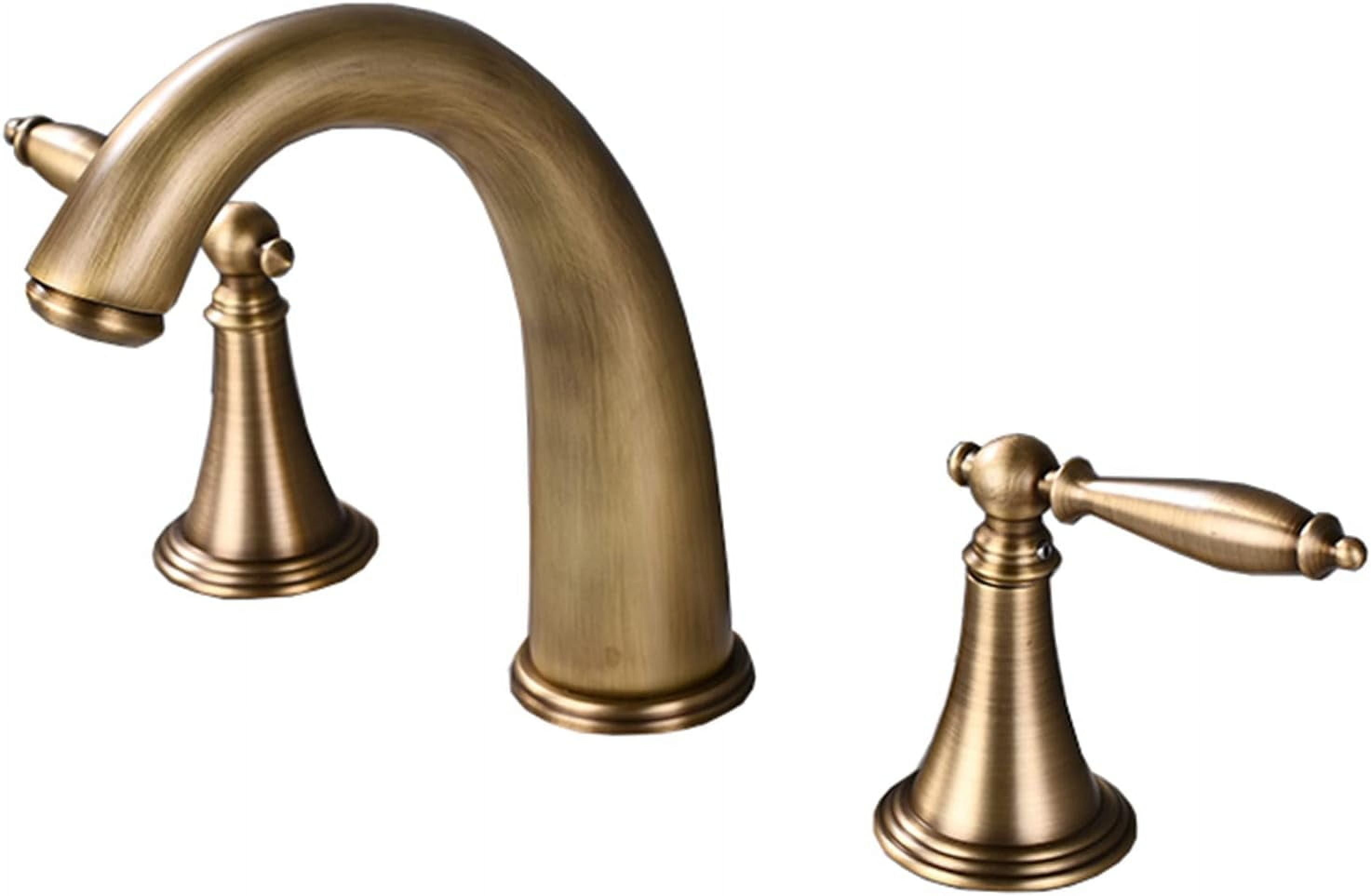 Bathroom faucets Brass Bathroom Sink Faucet 3 Hole Antique Brass Faucet ...