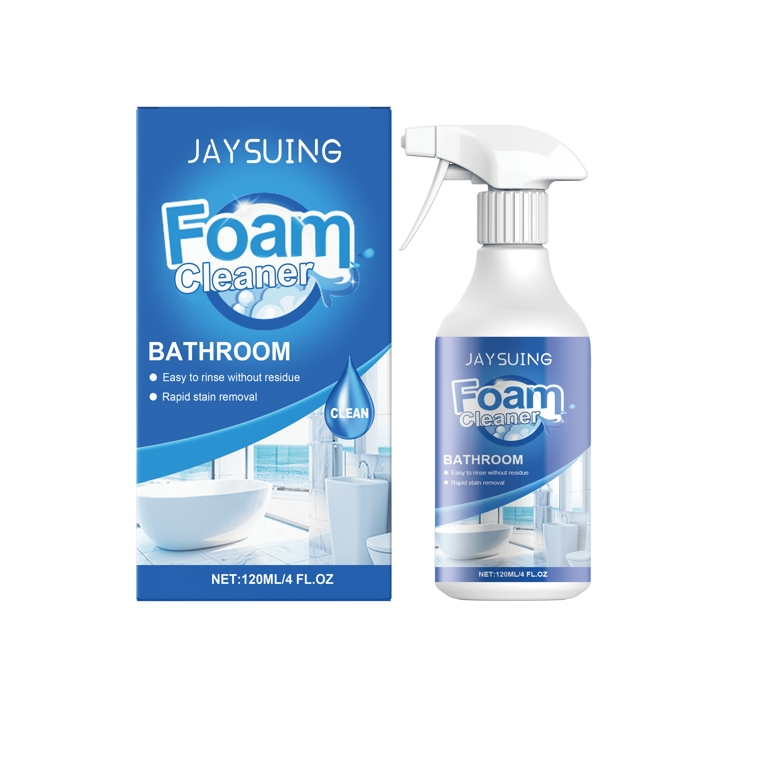 Bathroom foam cleaner tile glass bathtub water stains scale removal ...
