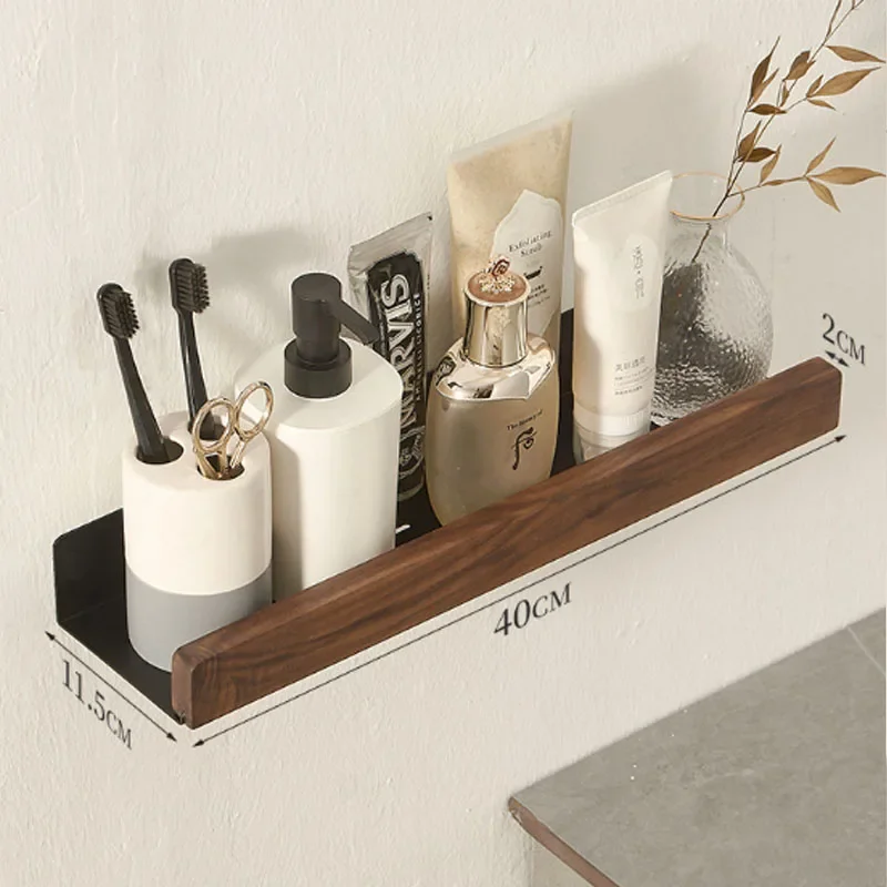 Bathroom shelf,No punch storage rack,Solid wood bathroom shelves ,Punch ...
