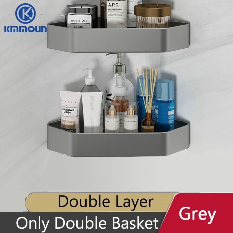 Bathroom shelf corner space aluminum bathroom triangle basket shower ...