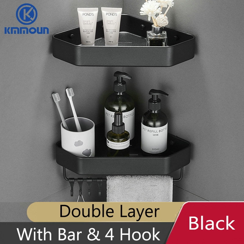 Bathroom shelf corner space aluminum bathroom triangle basket shower ...