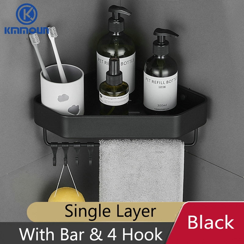 Bathroom shelf corner space aluminum bathroom triangle basket shower ...