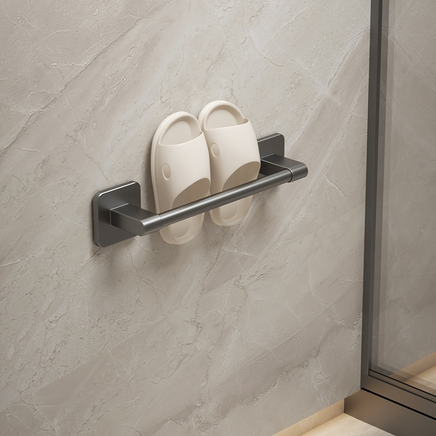 Bathroom slipper and towel rack, patch-type towel and slipper bar ...