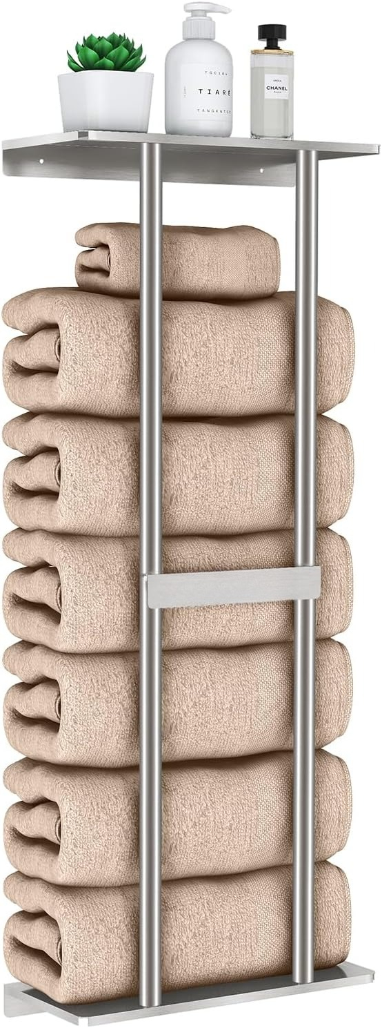 Bathroom towel rack, small bathroom towel storage rack, wall-mounted ...