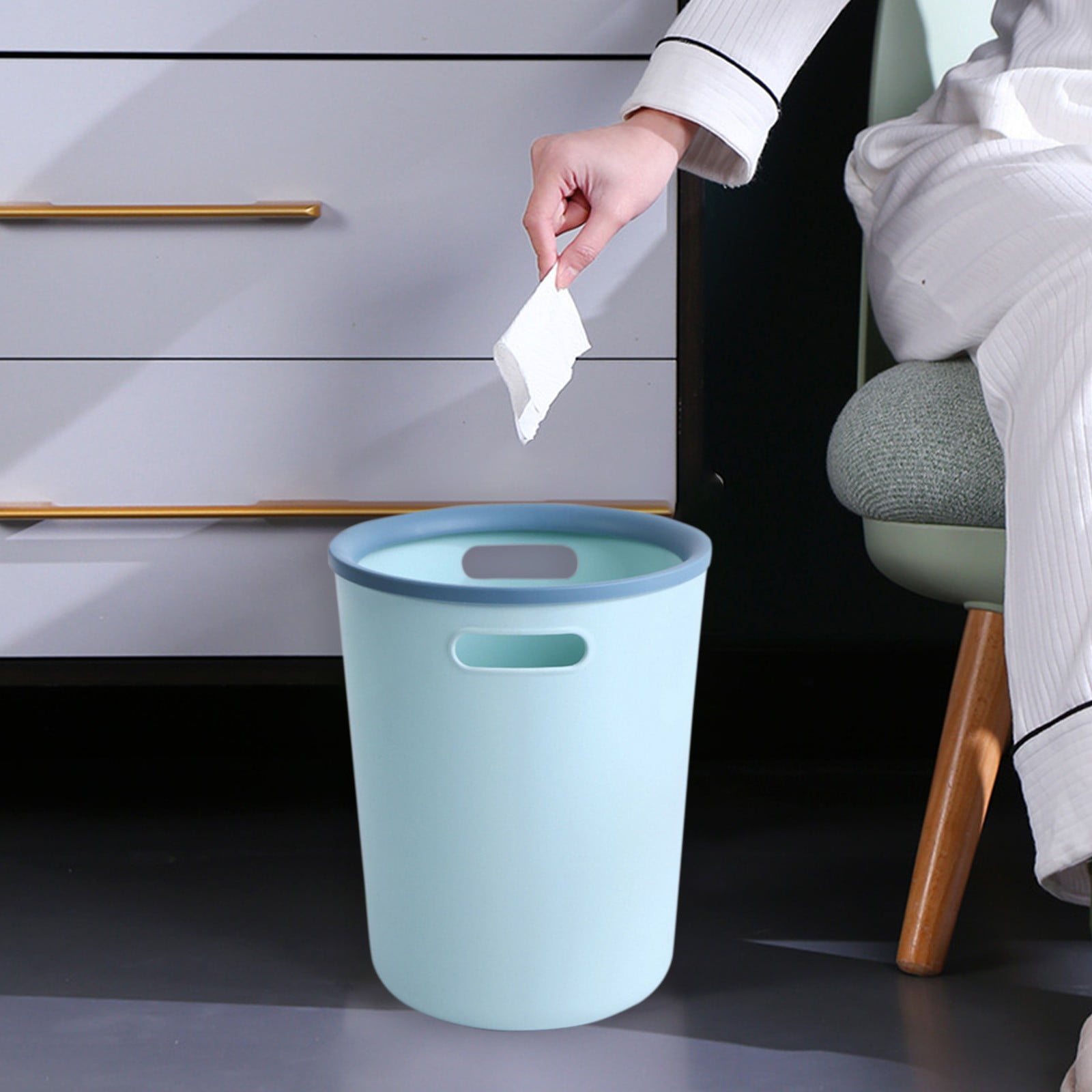 BathroomTrash Can Without Lid, Modern Garbage Bin for Kitchen, 4 Gallon ...