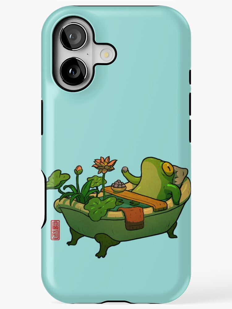 Bathtime Frog Cute Amphibian Artwork For iPhone 11-17 Pro Max Phone ...