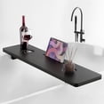 Bathtub Caddy Tray – 35 x 9 x 2.5 Inch Black Acacia Wood Adjustable ...