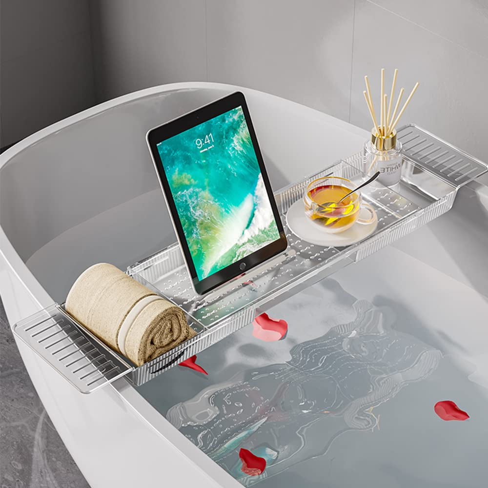 Bathtub Caddy Tray, Adjustable Bath Tray for Tub, Bath Accessories, Tub ...