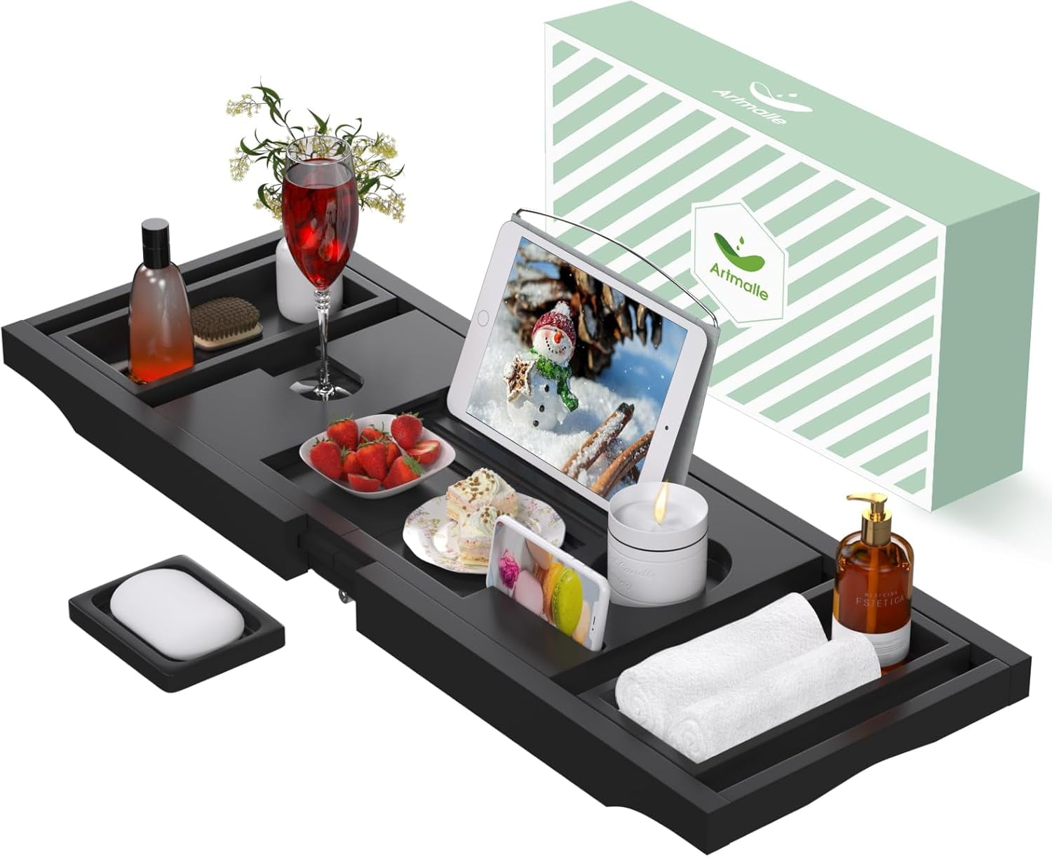 Bathtub Caddy Tray - Expandable and Foldable Bath Tray for Tub, Luxury ...
