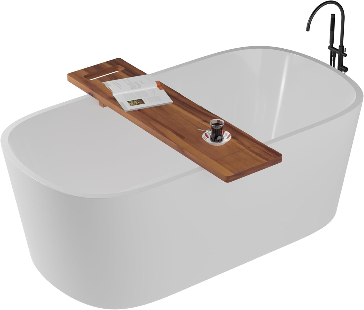 Bathtub Caddy Tray Table | 35x9 Inch Large Bath Tub Tray Wooden | Anti ...
