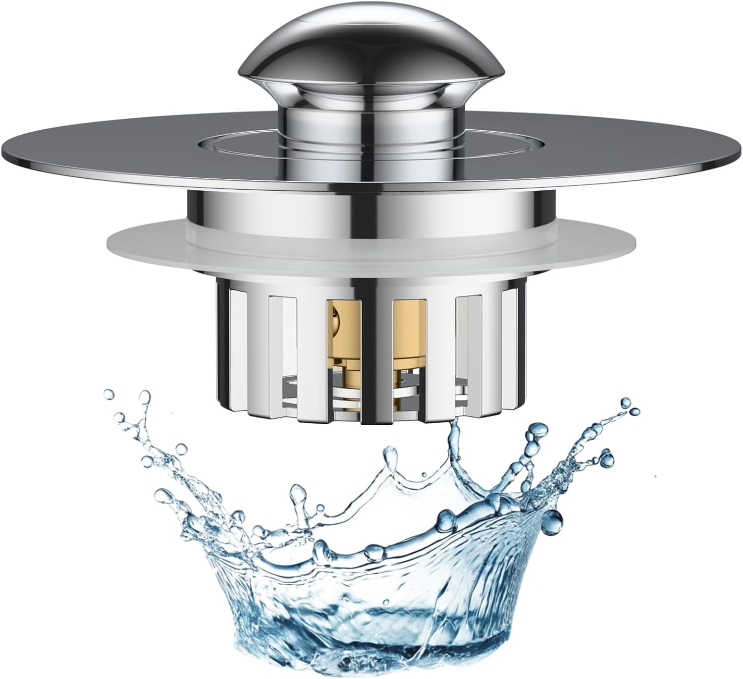 Bathtub Drain Stopper with Hair Catcher, Pop Up Tub Plug Cover Filter ...