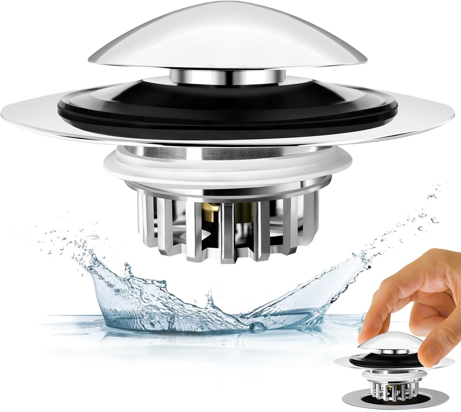 Bathtub Drain Stopper, Pop Up Tub Drain Hair Catcher, Bath Tub Drain ...