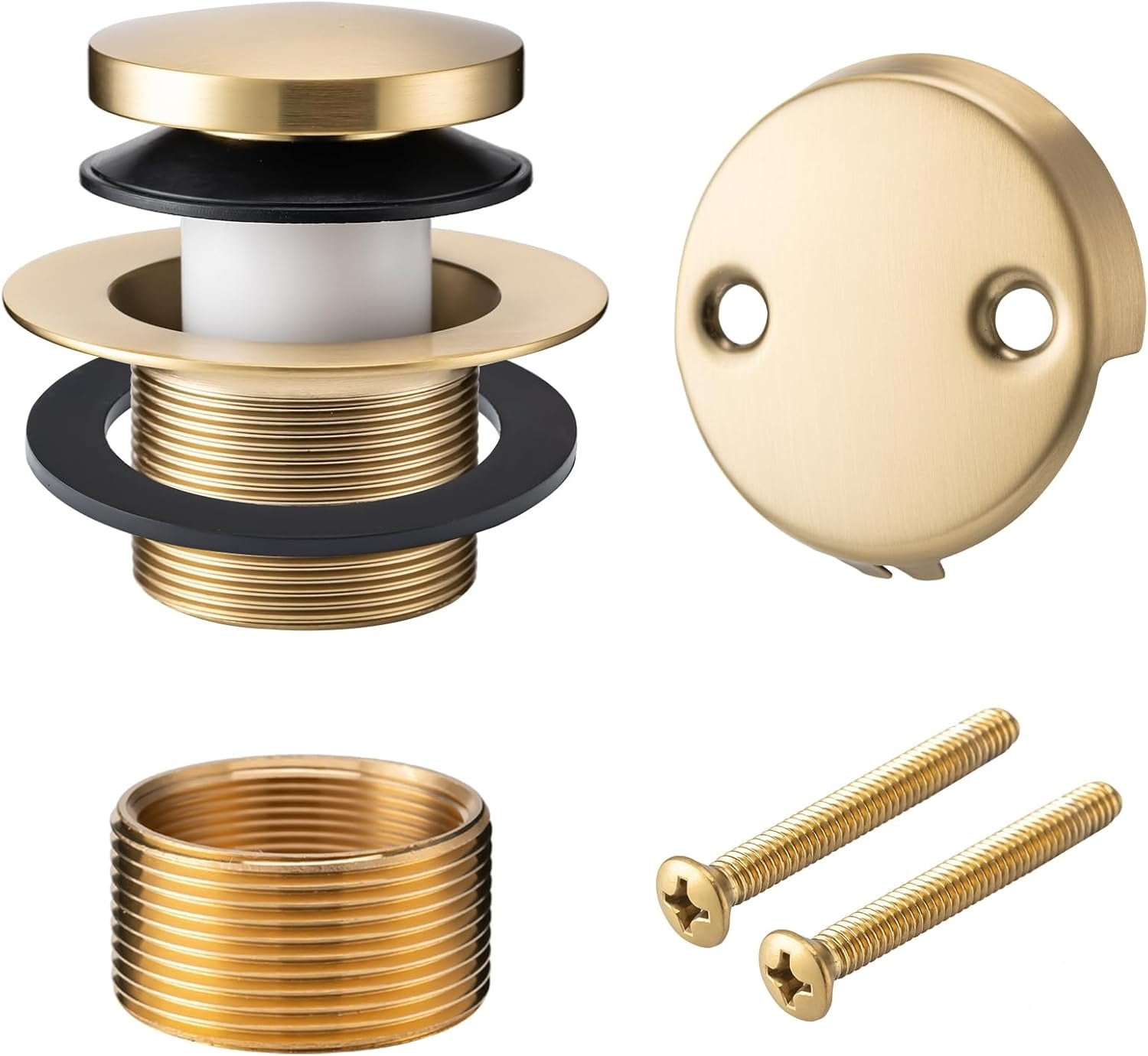 Bathtub Drain Tip-Toe Trim Set with Two-Hole Overflow Faceplate, Bath ...
