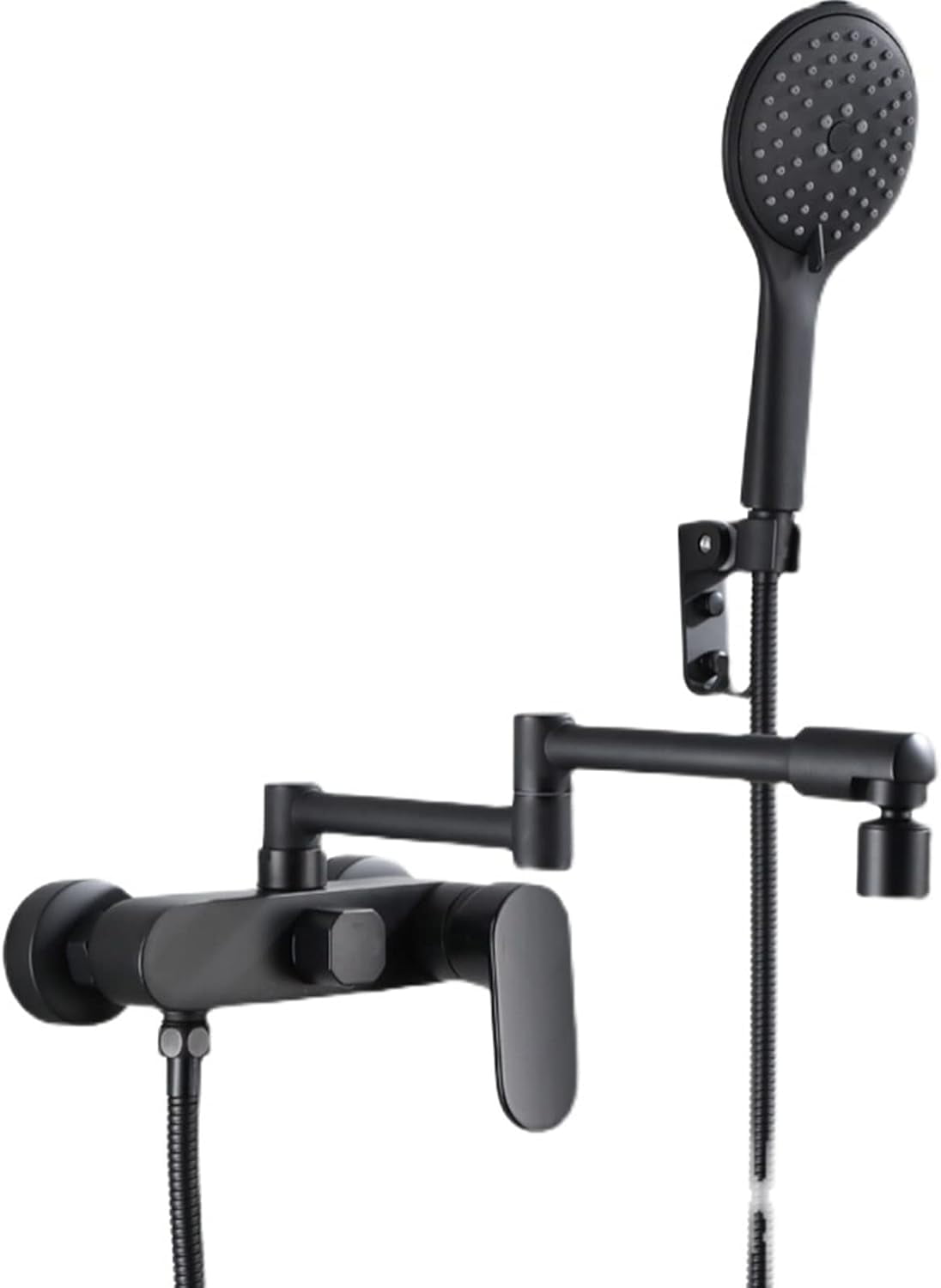 Bathtub Faucet Wall Mounted Bath Taps with Shower Attachment Black ...