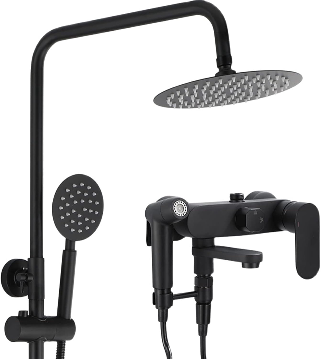 Bathtub Faucet Wall Mounted Bath Taps with Shower Attachment Brass Hot ...